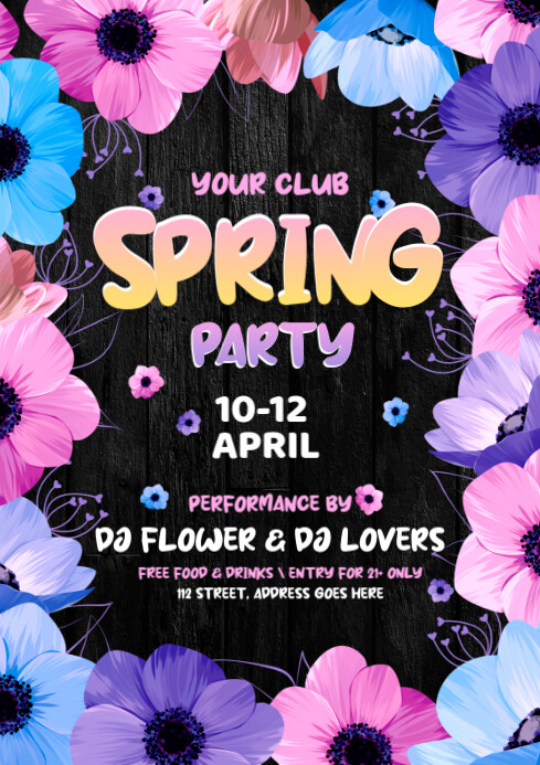 Spring Party Flyer Template | PosterMyWall