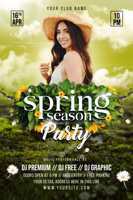 Spring Party Flyer or Poster Template Design | PosterMyWall