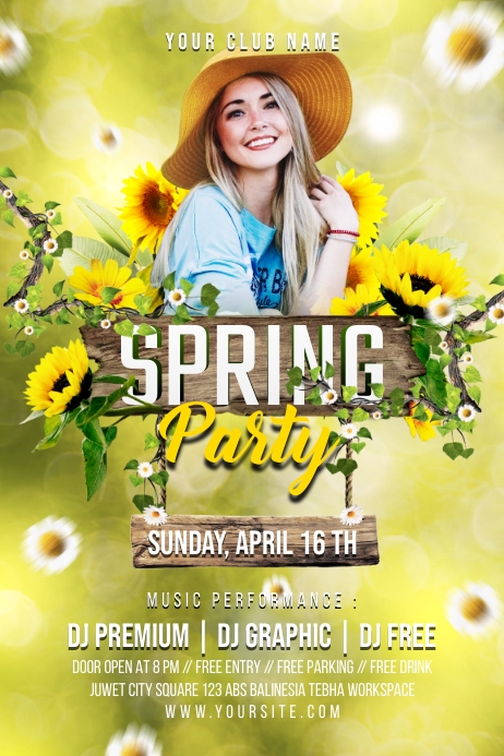 Spring Party Flyer / Poster Template | PosterMyWall
