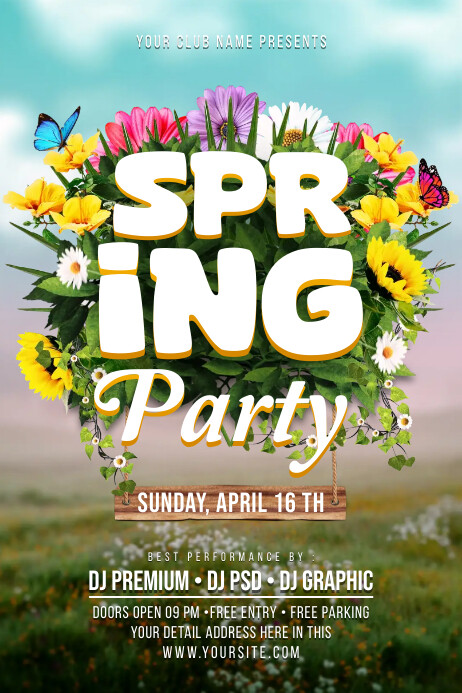 Spring Party Flyer / Poster Template | PosterMyWall