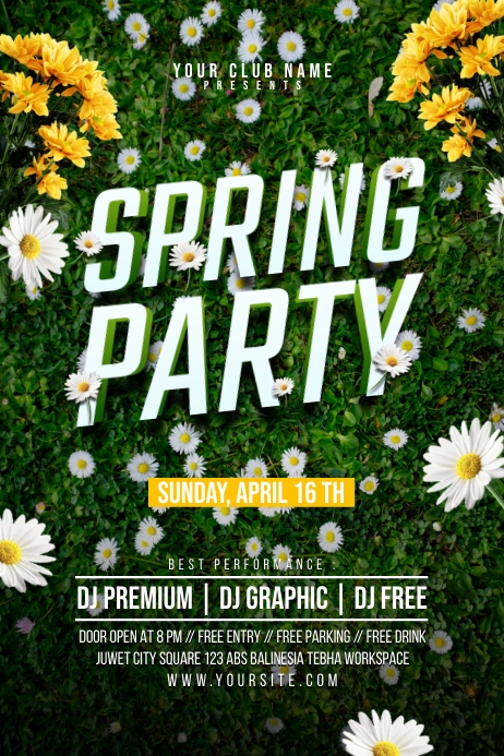 Spring Party Flyer / Poster Template | PosterMyWall