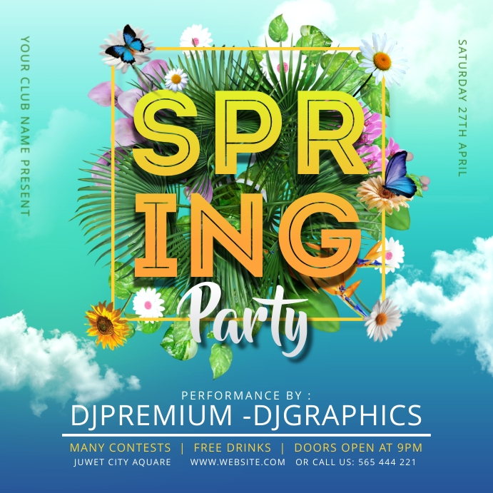 Spring Party Instagram Post Template | PosterMyWall