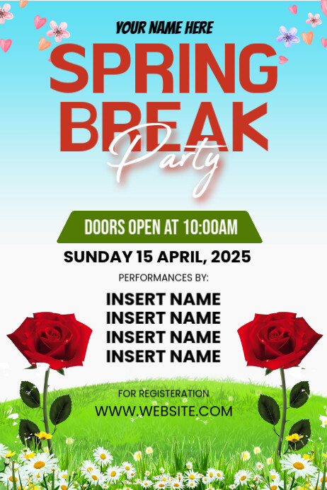 Copy of Spring Party invitation poster flyer template | PosterMyWall