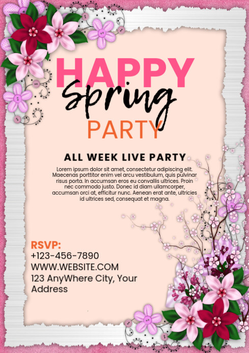Spring Party invitation template design | PosterMyWall