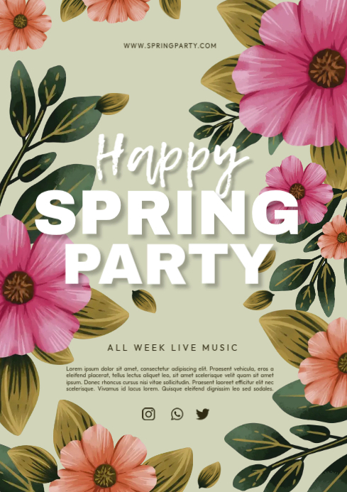 Plantilla de Spring Party Live Music Ads | PosterMyWall