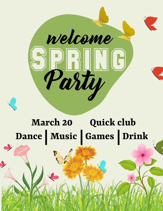Spring party pamflet Template | PosterMyWall
