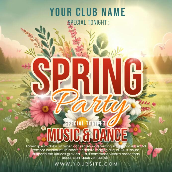 Copy of Spring Party Social Media Post template | PosterMyWall