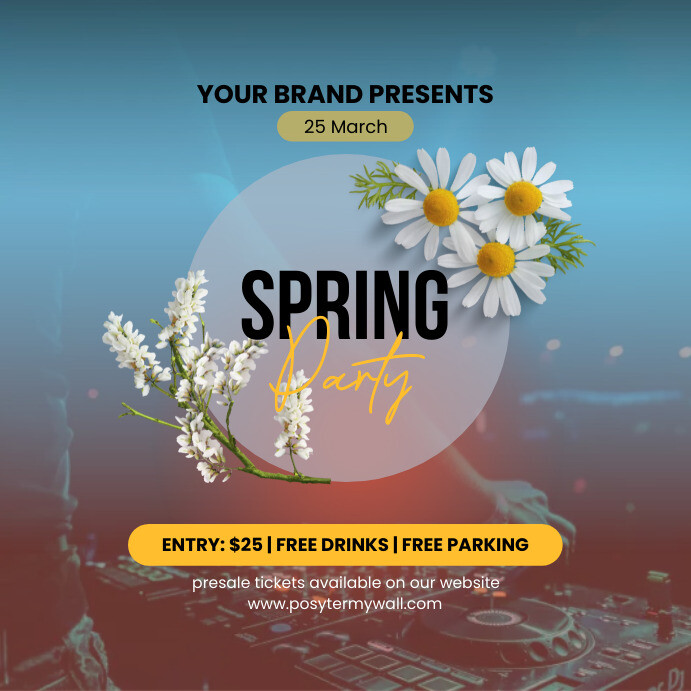 Copy of spring party template | PosterMyWall