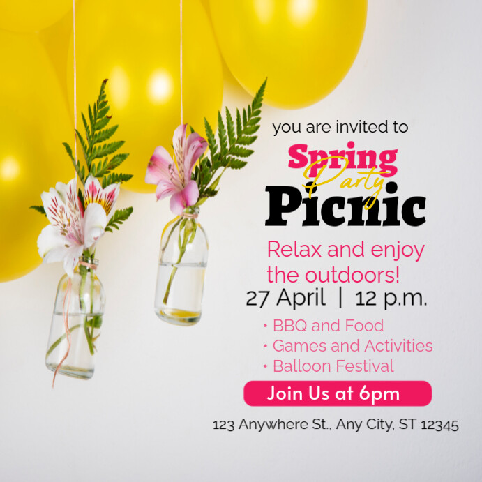 Spring picnic party Template | PosterMyWall