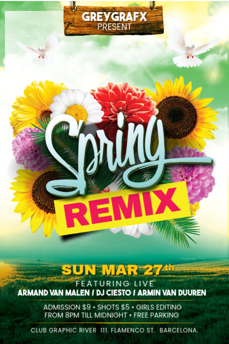 Spring Remix Party Template | PosterMyWall