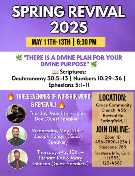 Spring Revival Event Flyers Template | PosterMyWall