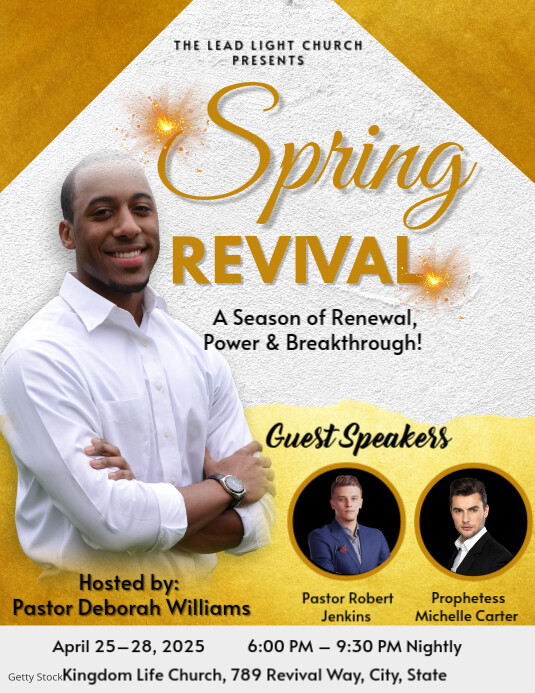 Copy of Spring Revival Service Flyer | PosterMyWall