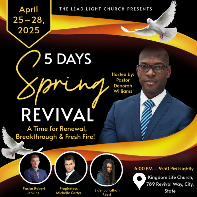 Plantilla de Spring Revival Service Flyer | PosterMyWall