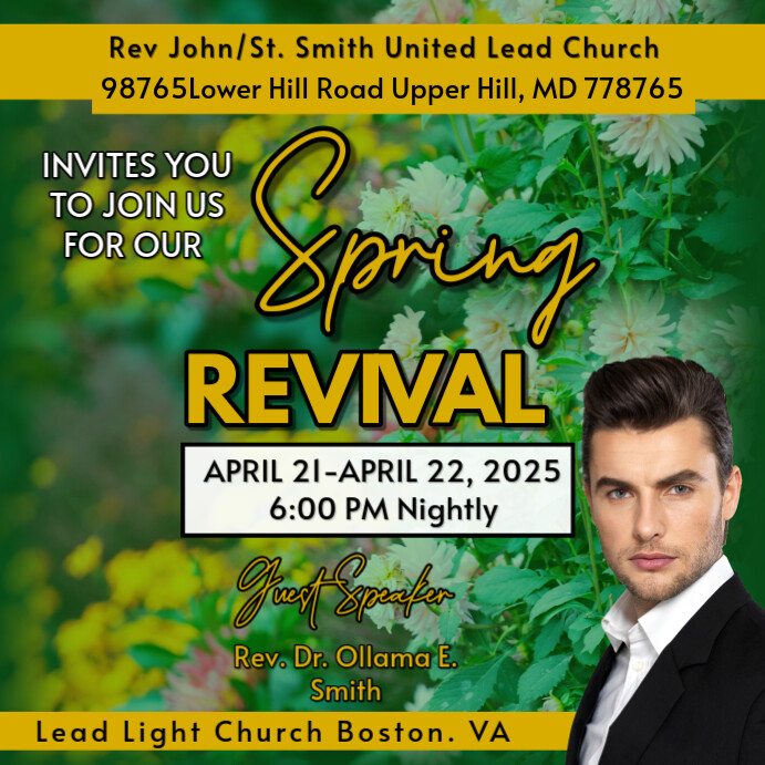 Copy of Spring Revival Service Flyer | PosterMyWall