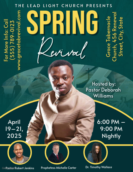 Copy of Spring Revival Service Flyer | PosterMyWall