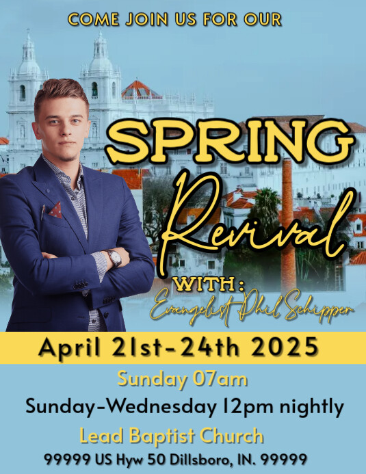 Copy of Spring Revival Service Flyer | PosterMyWall
