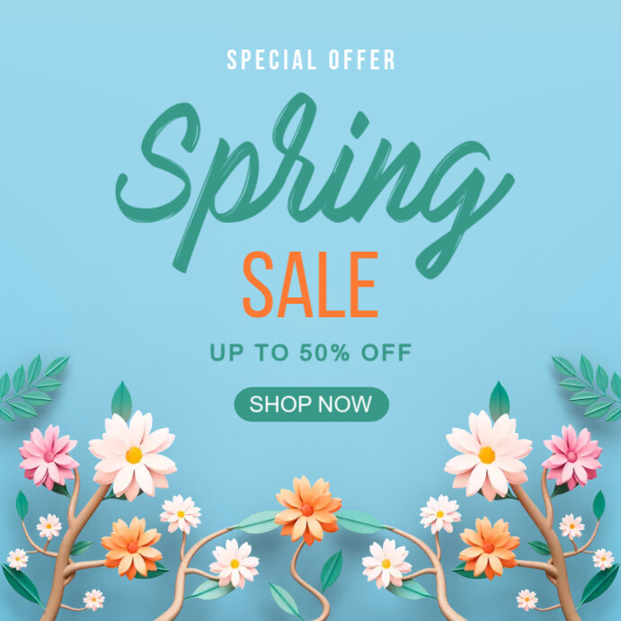 Spring Sale 50% Off IG Post Template | PosterMyWall