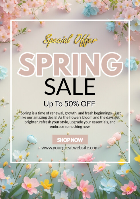 Spring Sale 50 % discount template | PosterMyWall