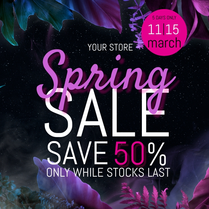 SPRING SALE AD SOCIAL MEDIA TEMPLATE | PosterMyWall