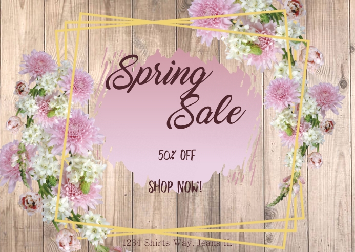 Spring Sale- Dark wood Template | PosterMyWall