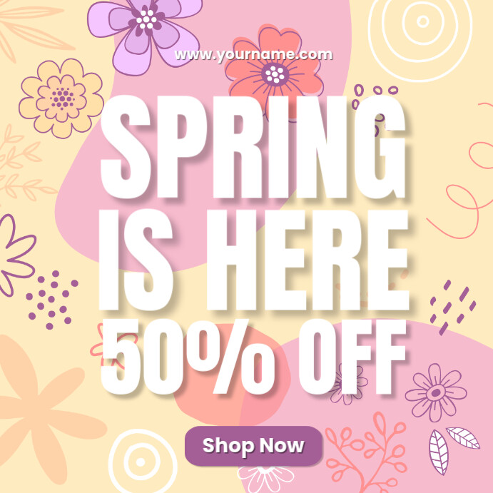 Spring Sale Flowers Promo Instagram Post Template | PosterMyWall