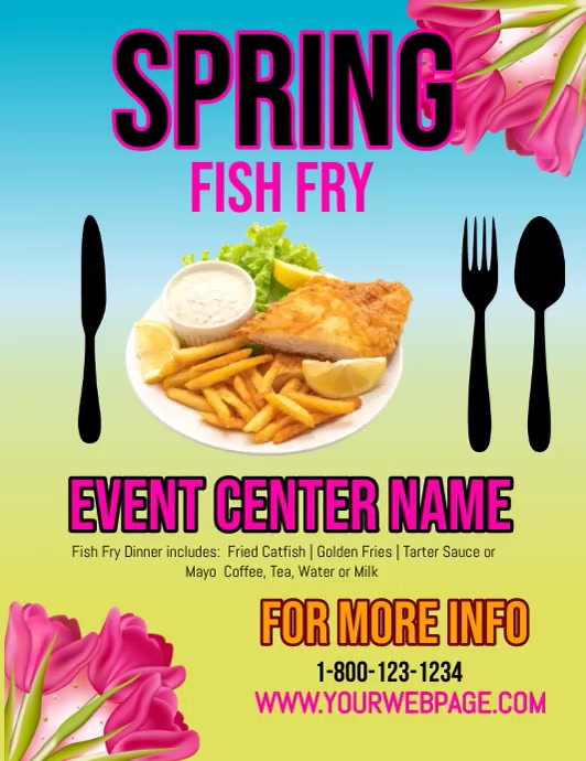 Spring Fish Fry Template | PosterMyWall