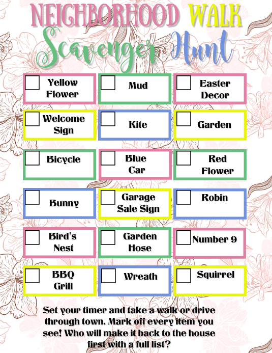 Spring Scavenger Hunt Template | PosterMyWall