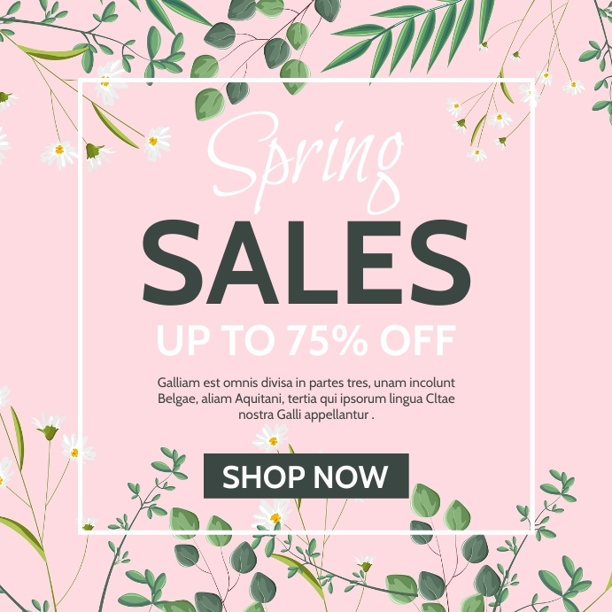 spring season sale up to 75% off template des | PosterMyWall