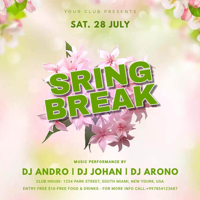 Plantilla de spring spring break | PosterMyWall