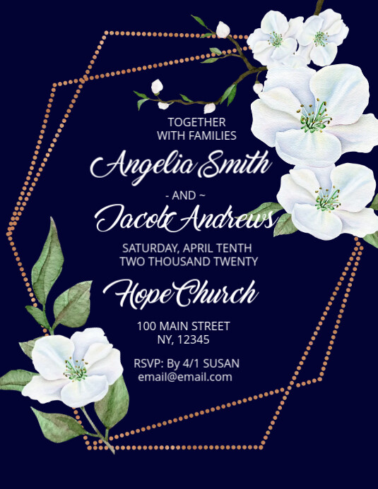 Spring Wedding Invitation Template | PosterMyWall