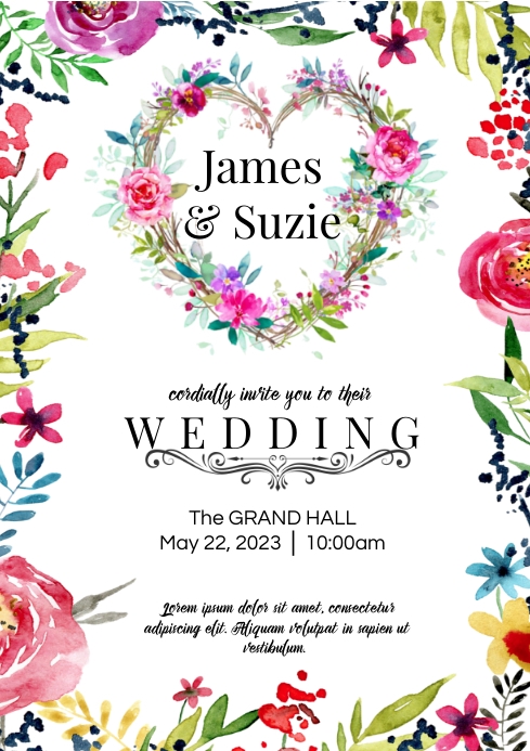 Spring wedding invitation Template | PosterMyWall