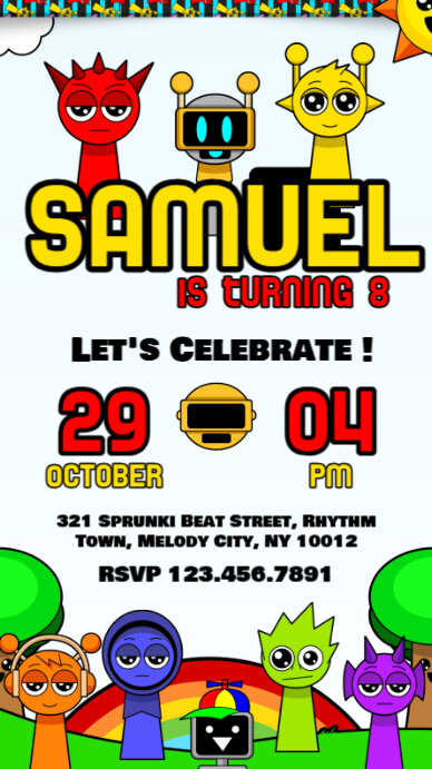 Copy of Sprunki Birthday Invitation Instagram Story | PosterMyWall