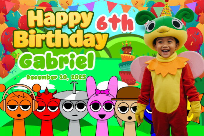 Sprunki Birthday Template | PosterMyWall