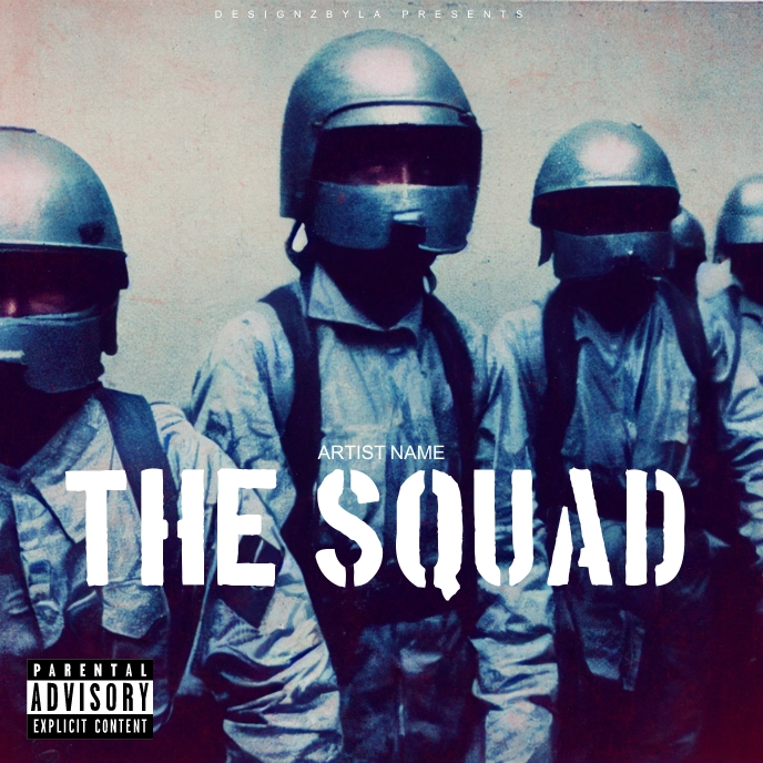 squad - futuristic soldiers album cover art Template | PosterMyWall