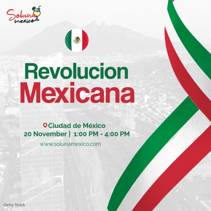 Square Video Template Mexican Revolution Day | PosterMyWall