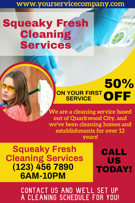 Squeaky Fresh Cleaning service template | PosterMyWall