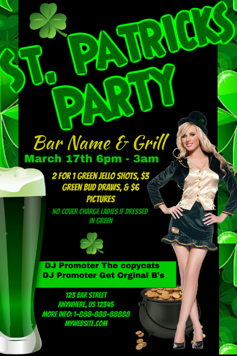St. Patricks Day Party Flyer Template | PosterMyWall