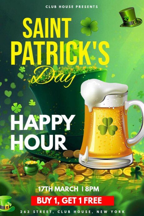 St Patrick's day Template | PosterMyWall
