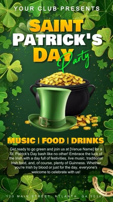 Copy of st patrick's day flyer, party flyer, Irish ev | PosterMyWall