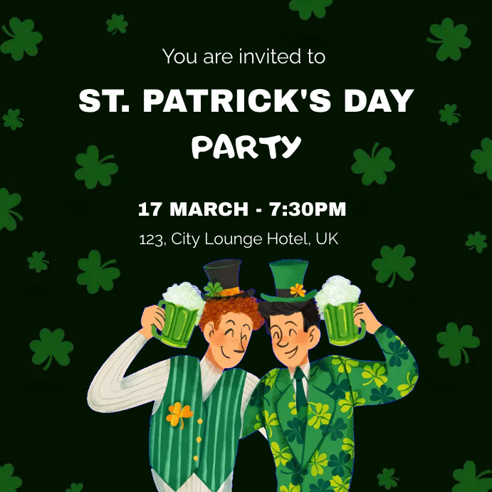 St Patrick's Day party Template | PosterMyWall