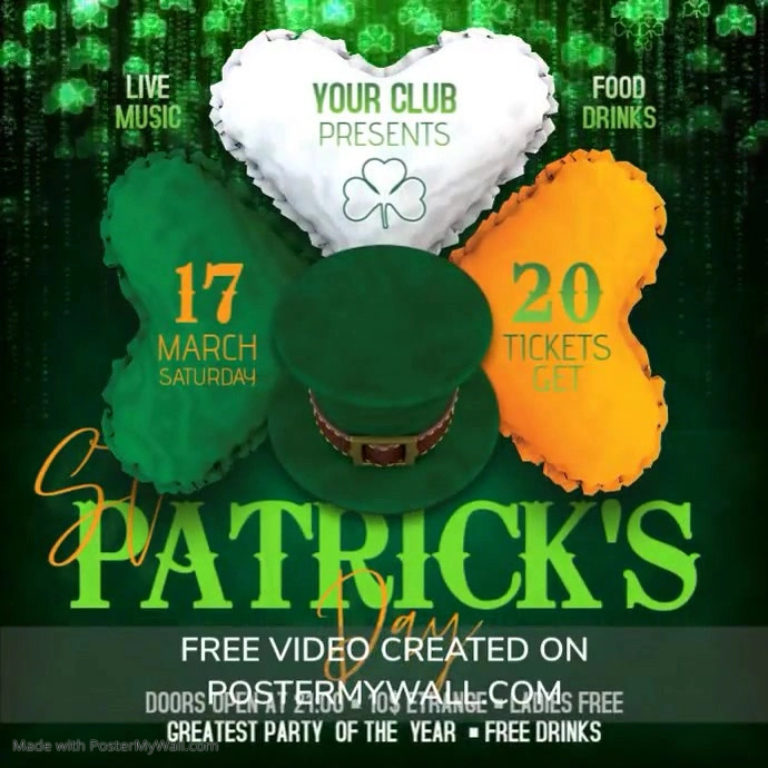 St Patrick's Day Video Template | PosterMyWall