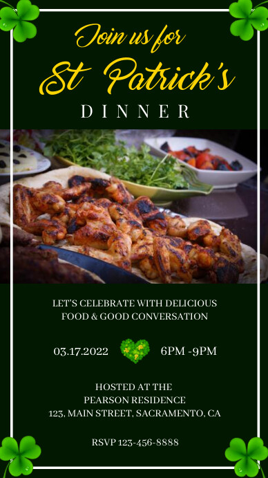 Plantilla de El La Cena de San Patricio | PosterMyWall