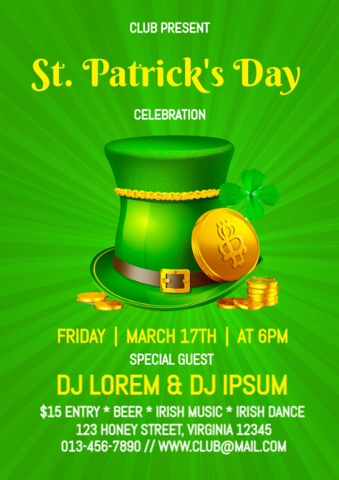 St Patricks Day A4 Template | PosterMyWall