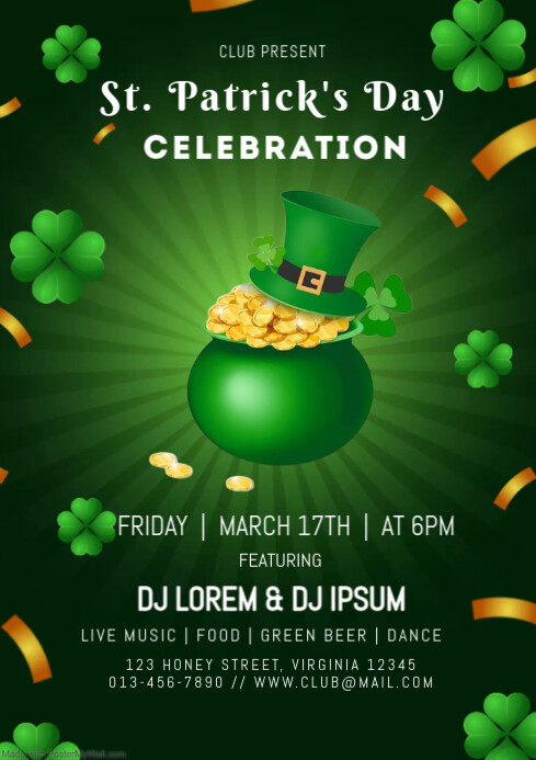 St Patricks Day A4 Template | PosterMyWall