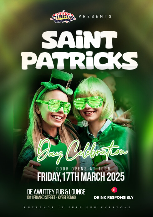 St Patricks Day Celebration Templat | PosterMyWall