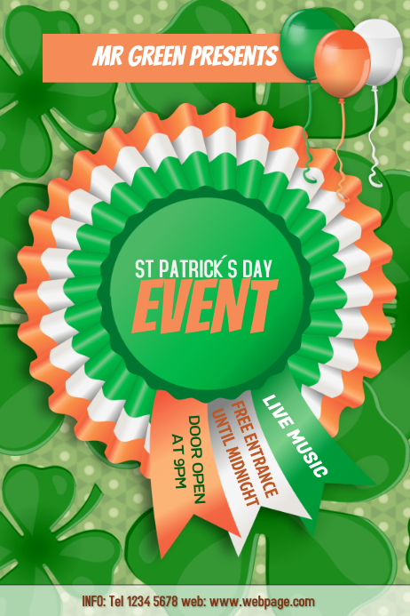 St patricks Day event poster Template | PosterMyWall