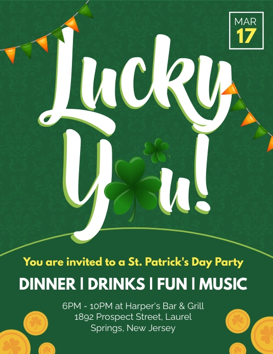Copy of St Patricks Day Lucky You Flyer | PosterMyWall