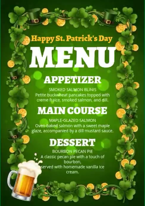 Plantilla de St Patricks Day Menu | PosterMyWall