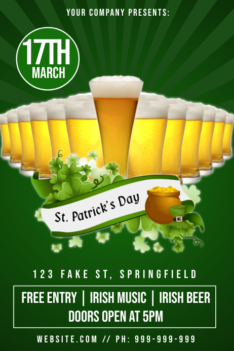 St Patricks Day Poster Template | PosterMyWall
