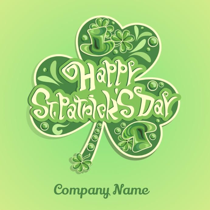 Copy of St Patricks Day Shamrock Greeting Card | PosterMyWall